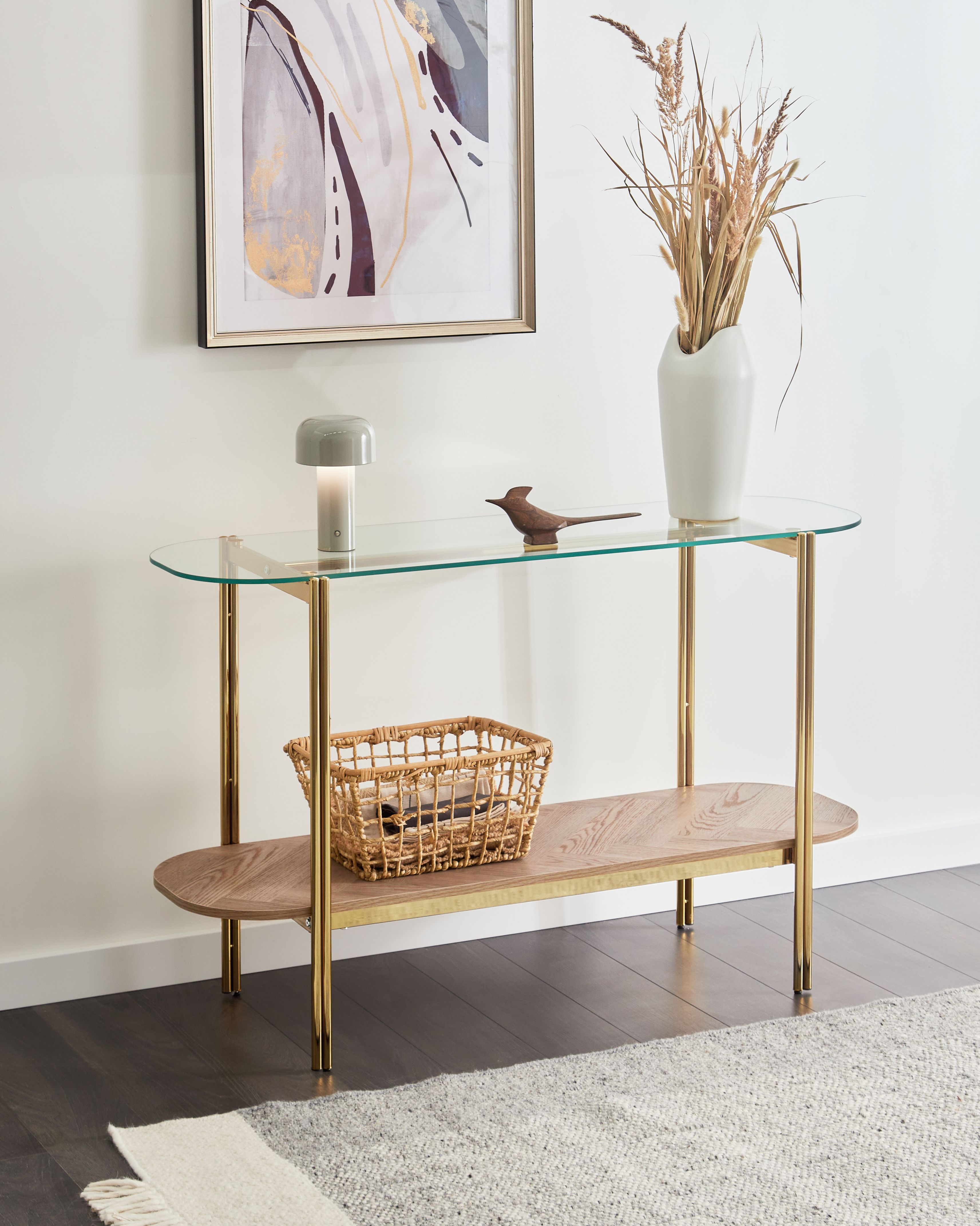 Konsolentisch LOVELL Sicherheitsglas Gold | Beliani.ch