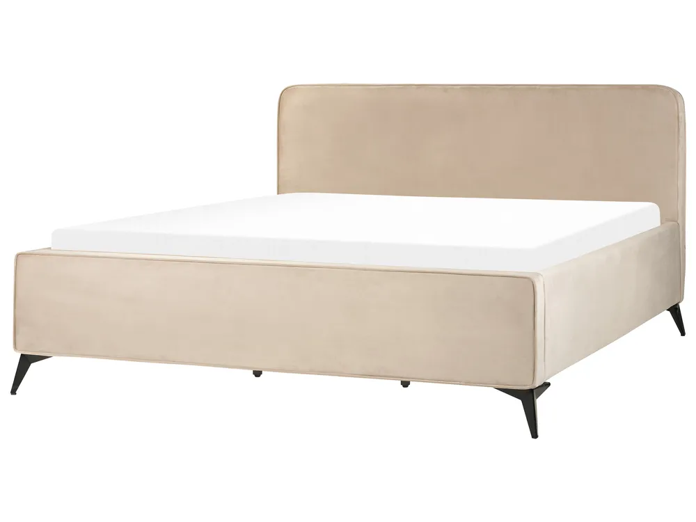 Bett mit Lattenrost Bouclé VALOGNES 160 x 200 cm Braun | Beliani.ch