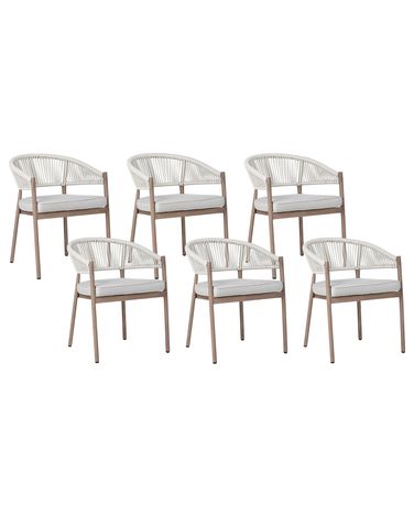 Set van 6 stoelen met zitkussen FLAVIA Metaal Bruin | Beliani.nl