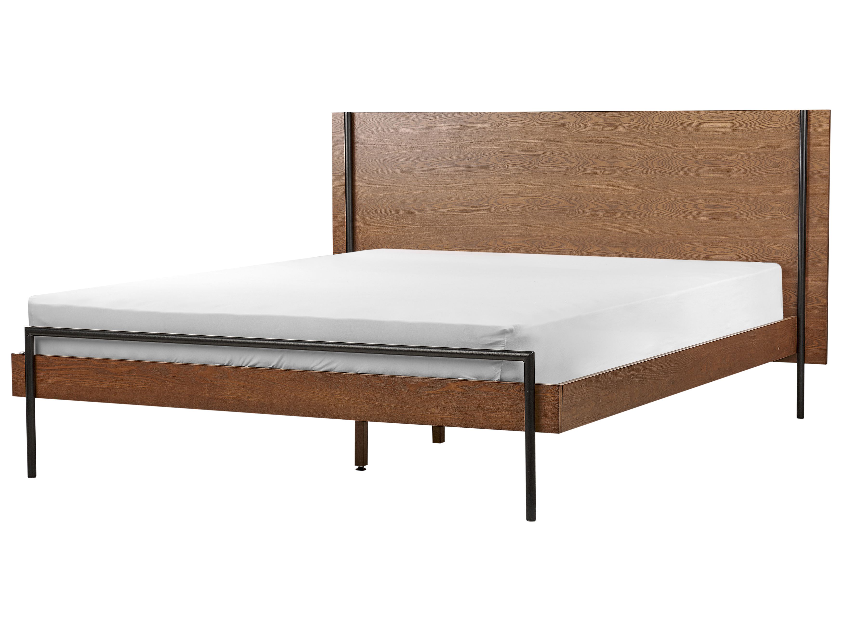 Bett mit Lattenrost LIBERMONT 160 x 200 cm Dunkle Esche | Beliani.de