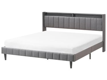 Seng med LED BEAULIEU 180 x 200 cm Med oppbevaring med USB-inngang ...