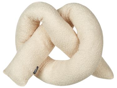 Prydnadskudde GLADIOLUS Bouclé 172 x 14 cm Beige Monokromt | Beliani.se