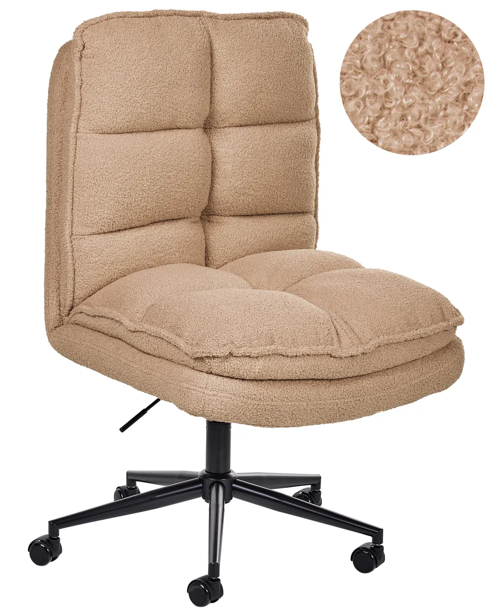 Chaise de bureau ADDISON Bouclé Beige sable | Beliani.ch