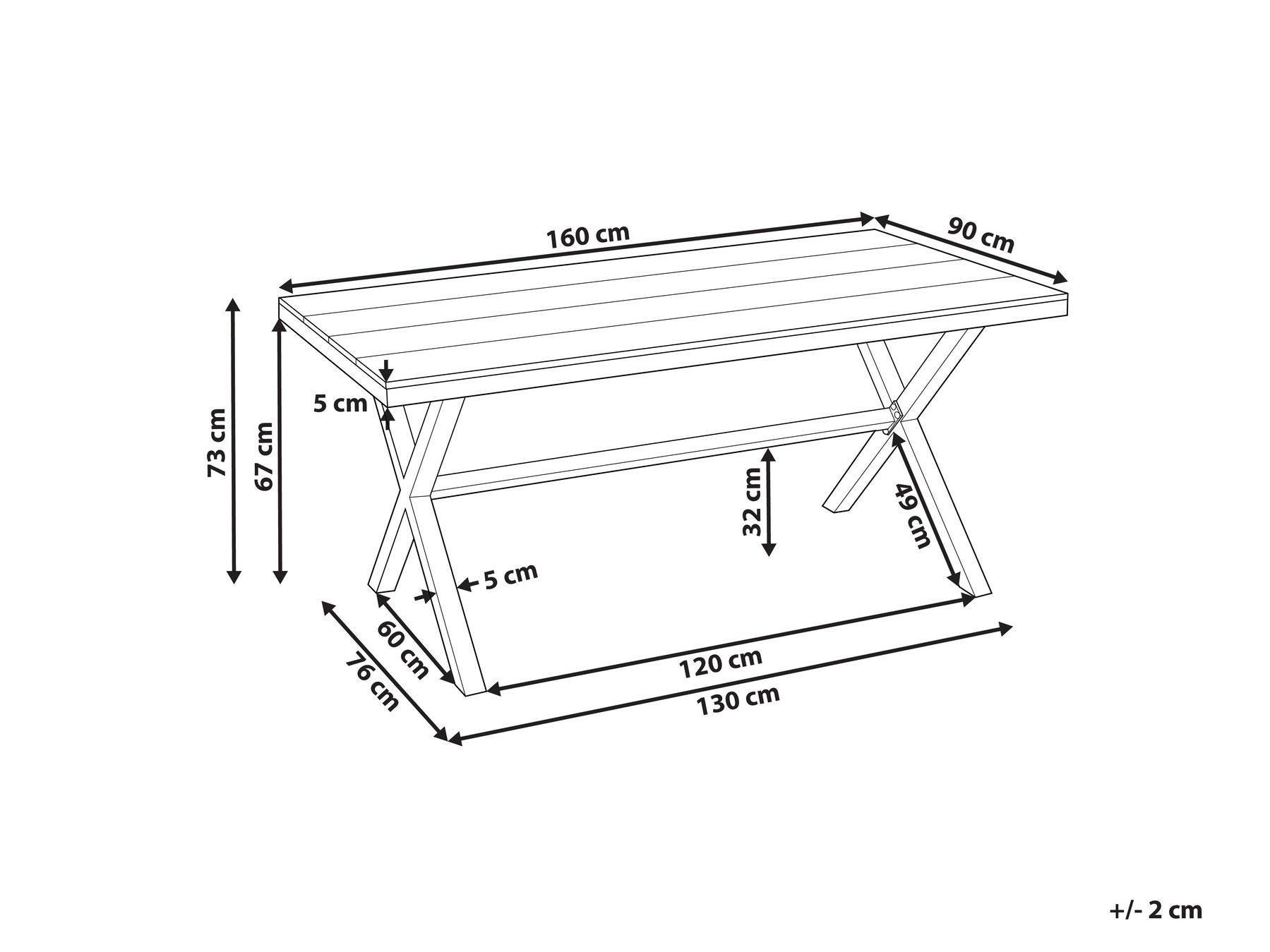 Spisebord til hagen TIANO 160 cm 90 cm Metall Svart | Beliani.no