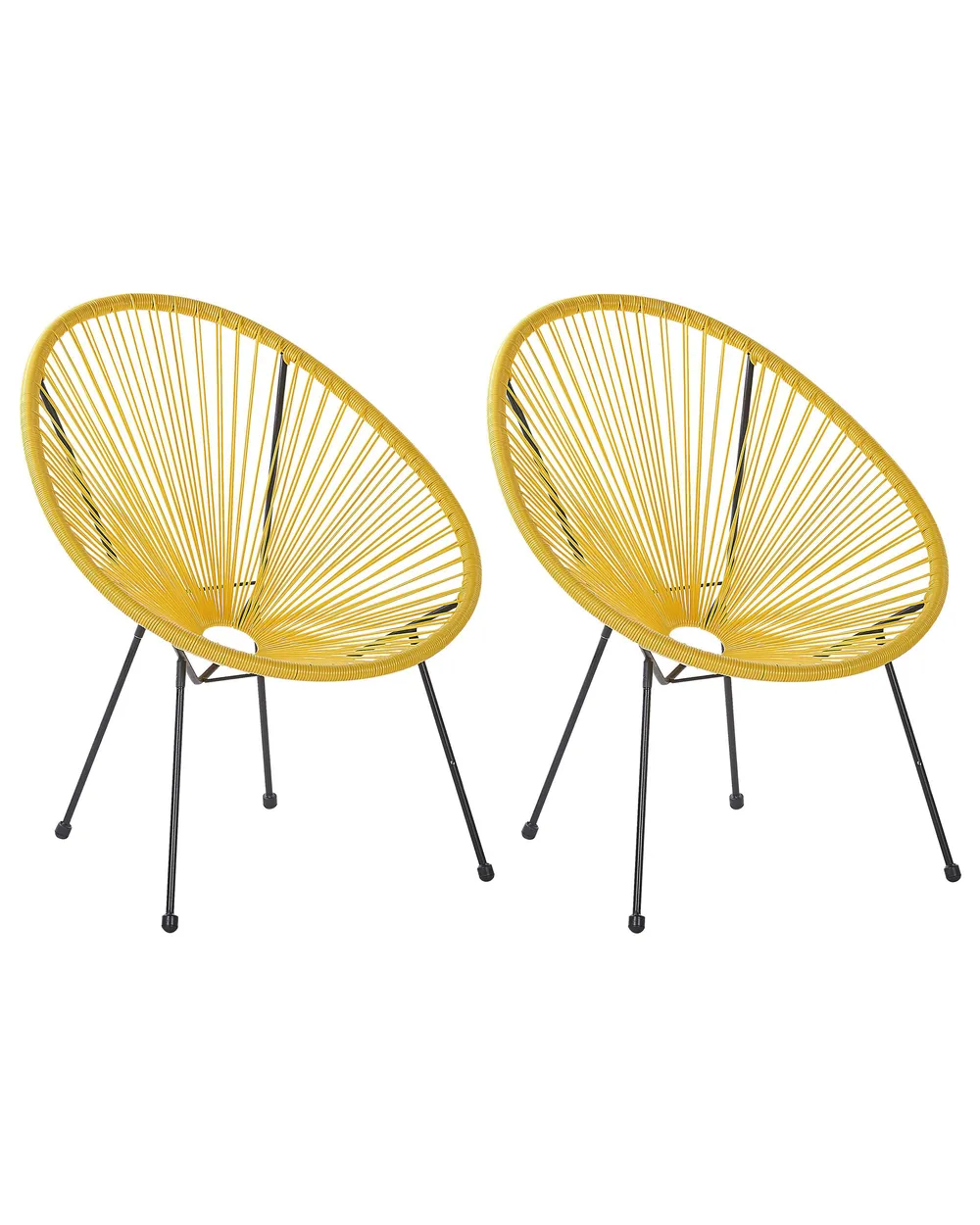Gartenstuhl 2er Set ACAPULCO II Polyrattan Gelb | Beliani.de