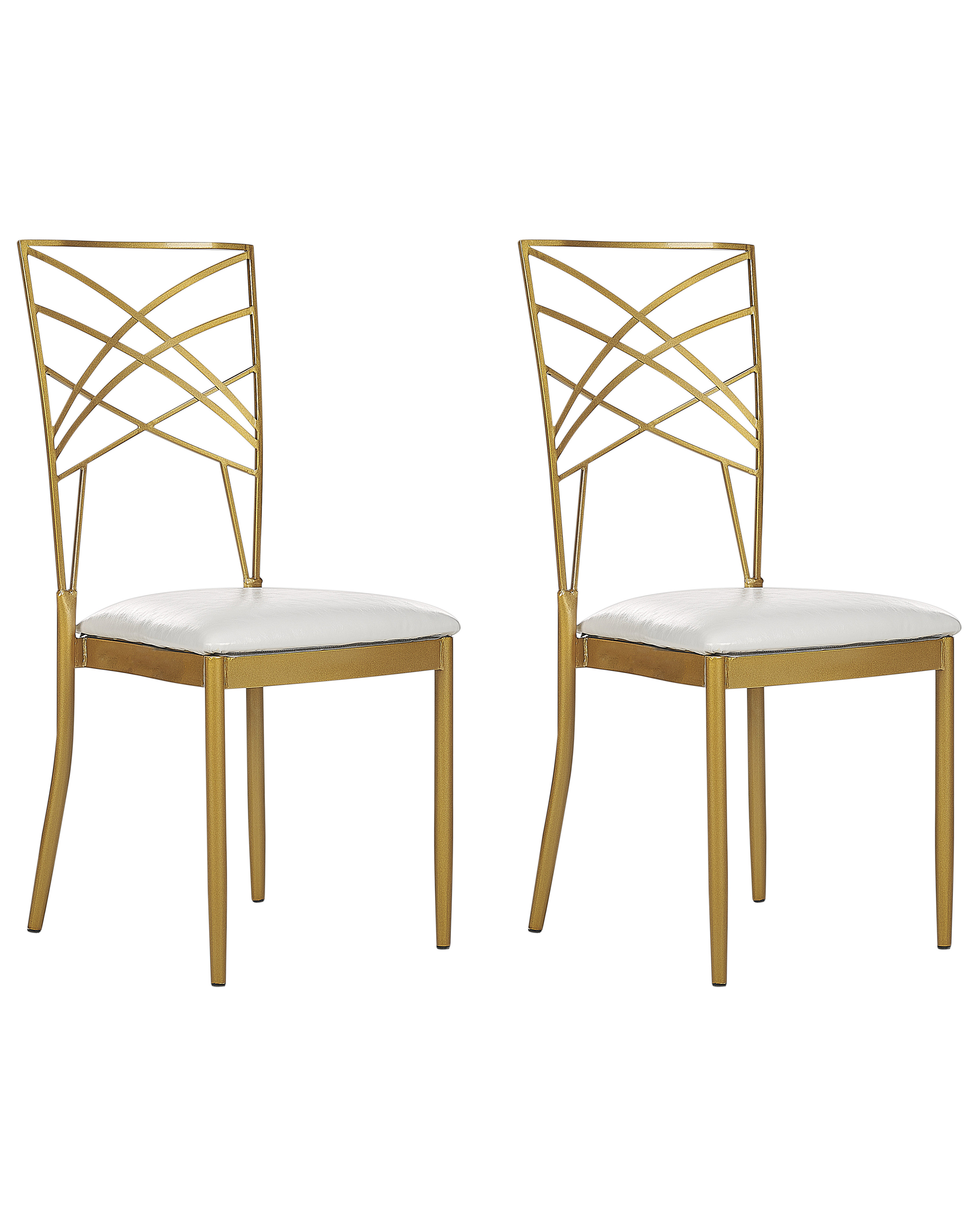 Set of 2 Dining Chairs AURORA Metal Gold | Beliani.de