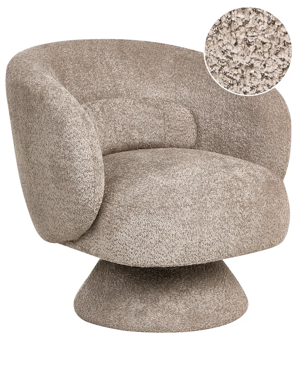 Drehsessel LIEKSA Bouclé Beige | Beliani.de