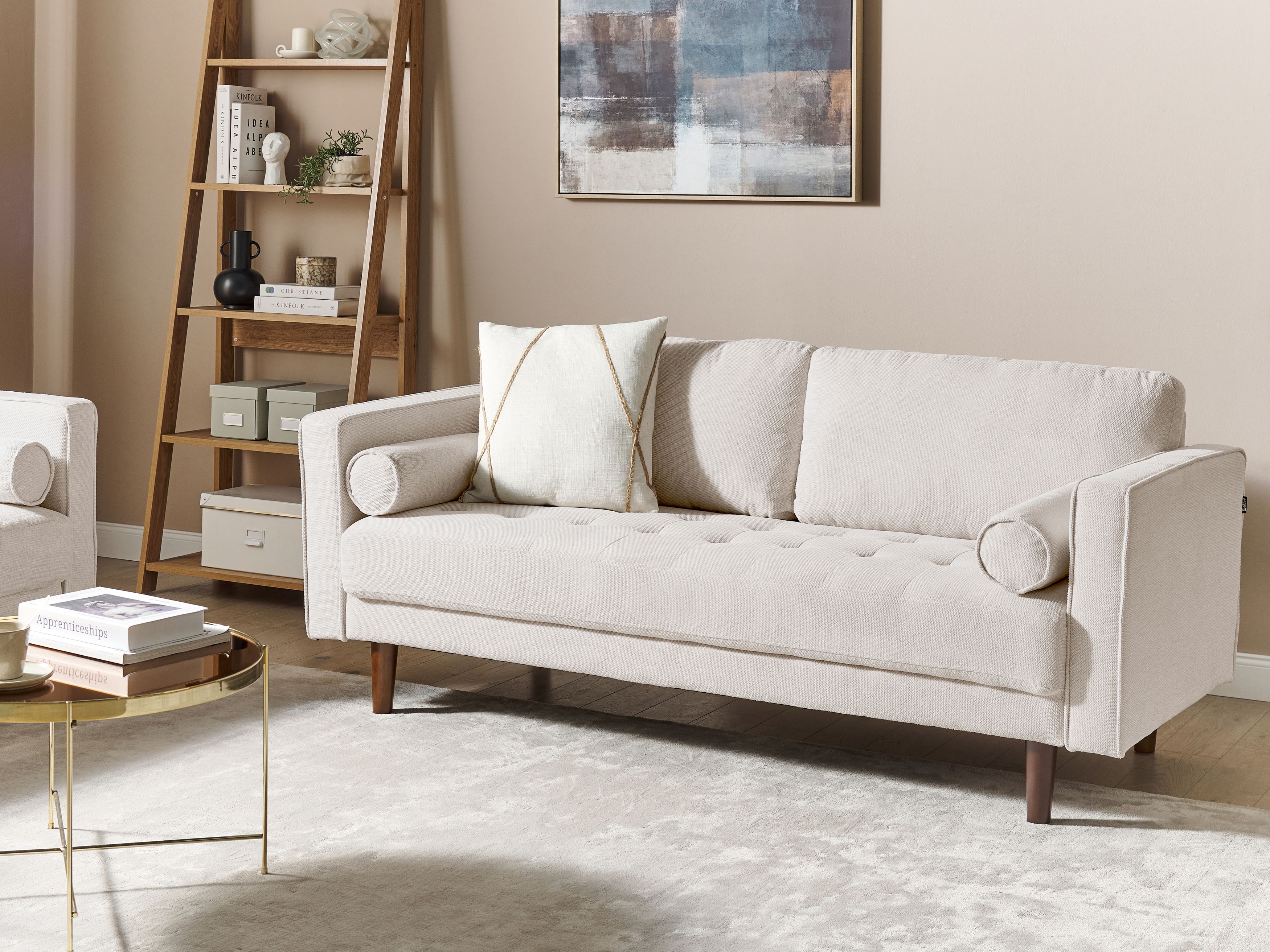 Sofa 3-Sitzer NURMO Stoff Hellbeige | Beliani.ch