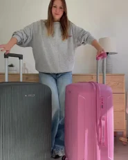 Set of 3 Hard Shell Suitcases TONSAI Dark Grey | Beliani.se