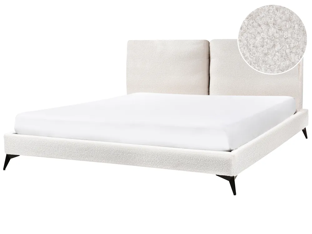 Bett mit Lattenrost Samtstoff MELLE 180 x 200 cm Pastellrosa | Beliani.ch