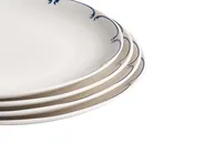 Set med 24 matserviser CHAROLI Porslin Vit/ Blå | Beliani.se