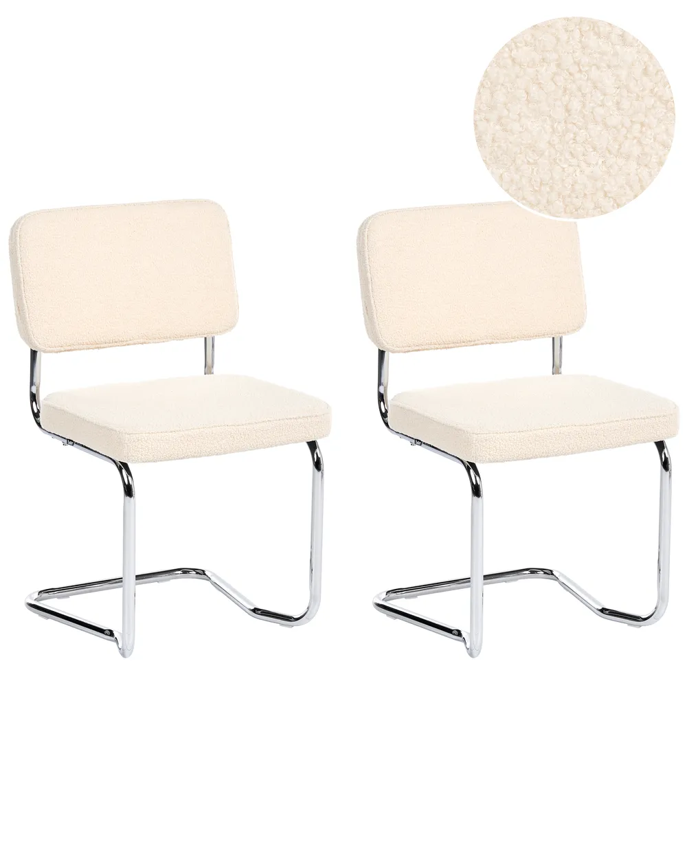 Set de 2 scaune dining IRWIN Boucle Bej deschis | Beliani.ro