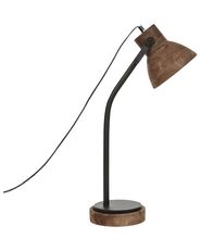 Schreibtischlampe KOLAR Mango Holz Dunkelbraun | Beliani.de