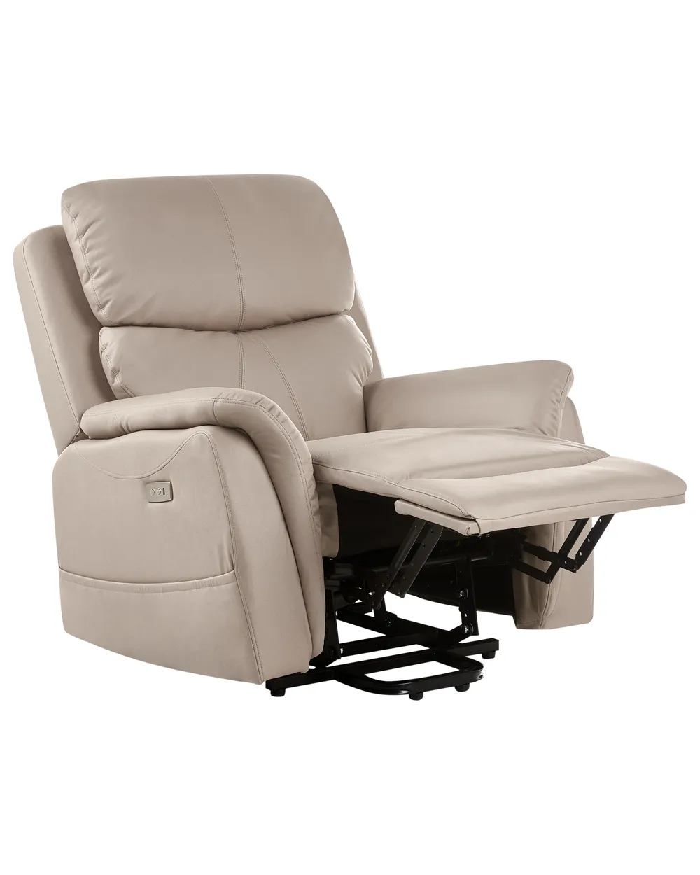 Electric Recliner Chair GLORIE with Massage Fabric Taupe | Beliani.nl