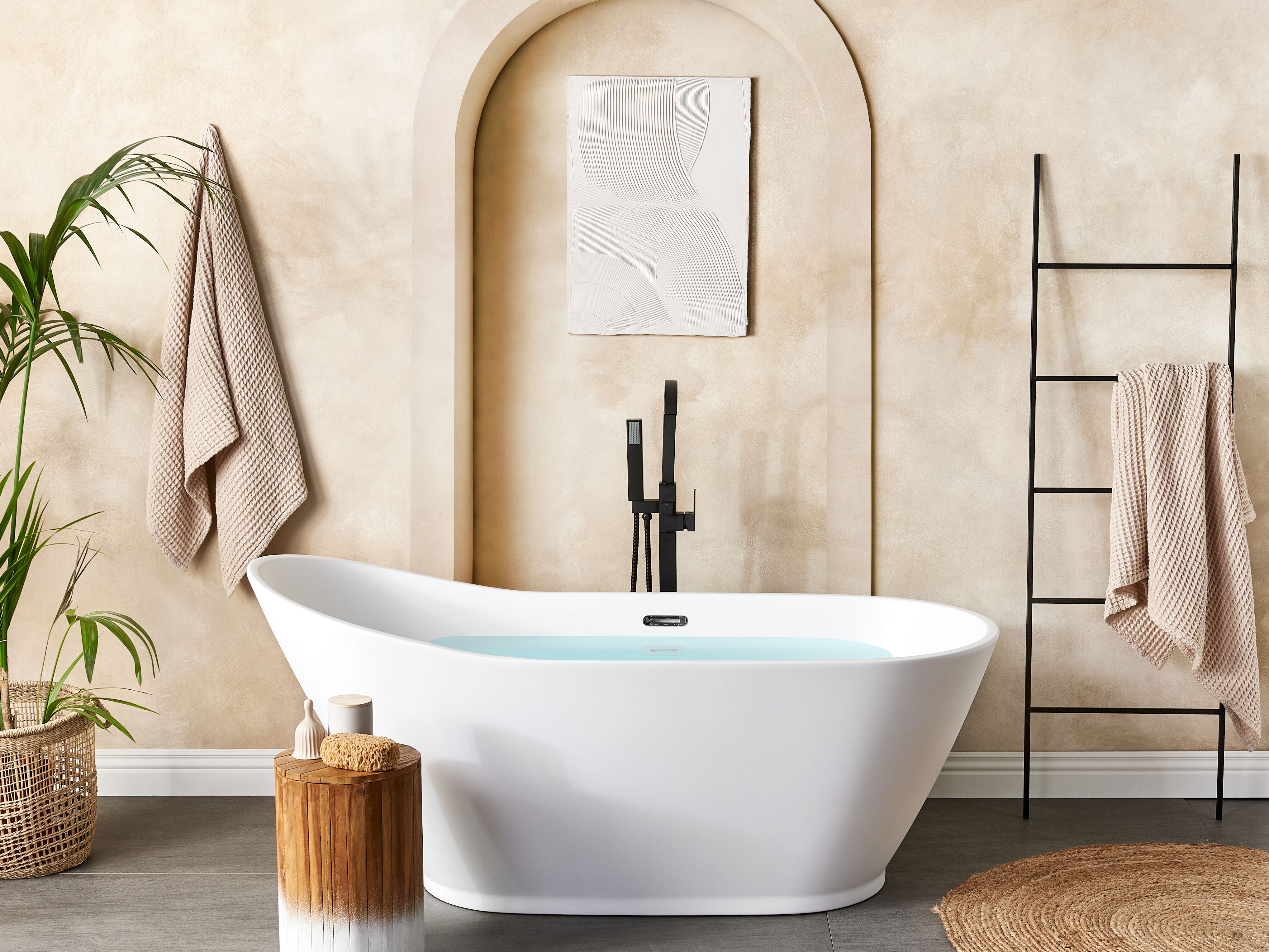 Freistehende Badwanne LONDRINA 170 x 75 cm Weiss | Beliani.ch