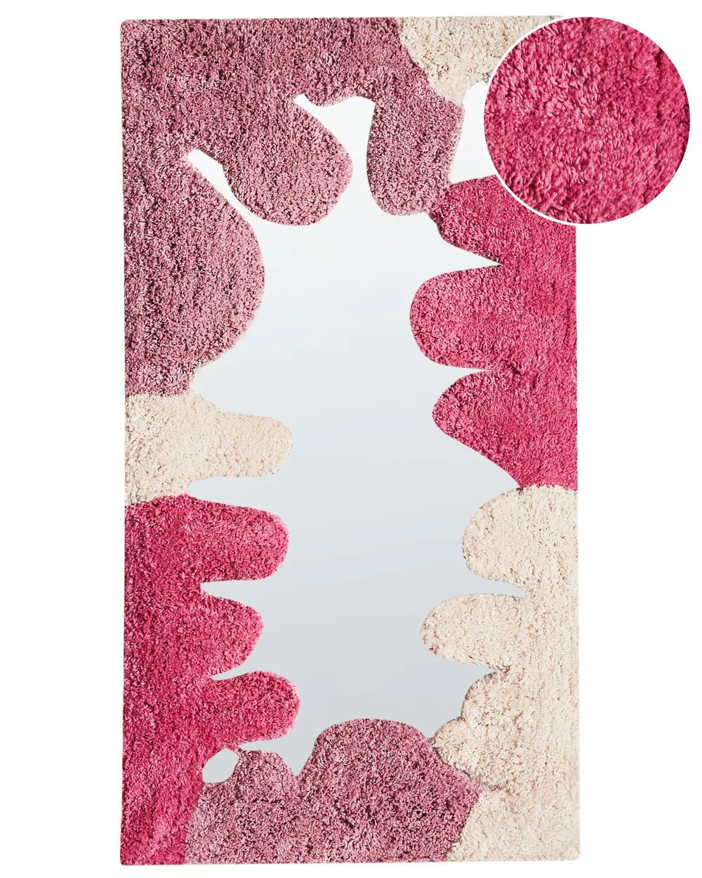 Wandspiegel CAGERI 41 cm 75 cm Baumwolle Rosa | Beliani.de