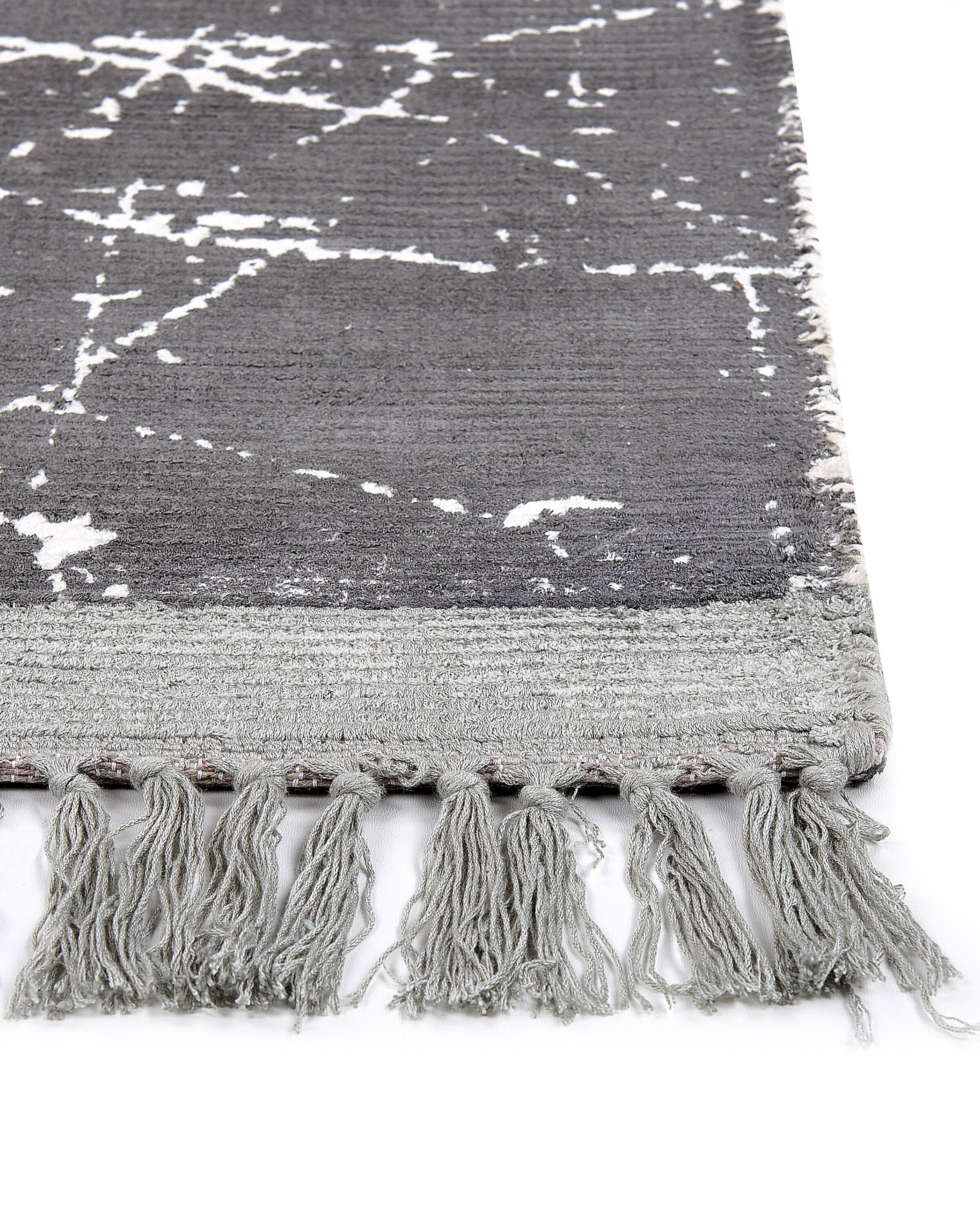 Teppich HANLI Grau 80 x 150 cm Viskose | Beliani.de