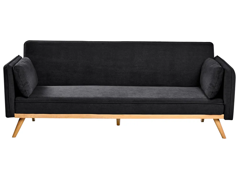Sofa Bed ASAA Fabric Black | Beliani.ro