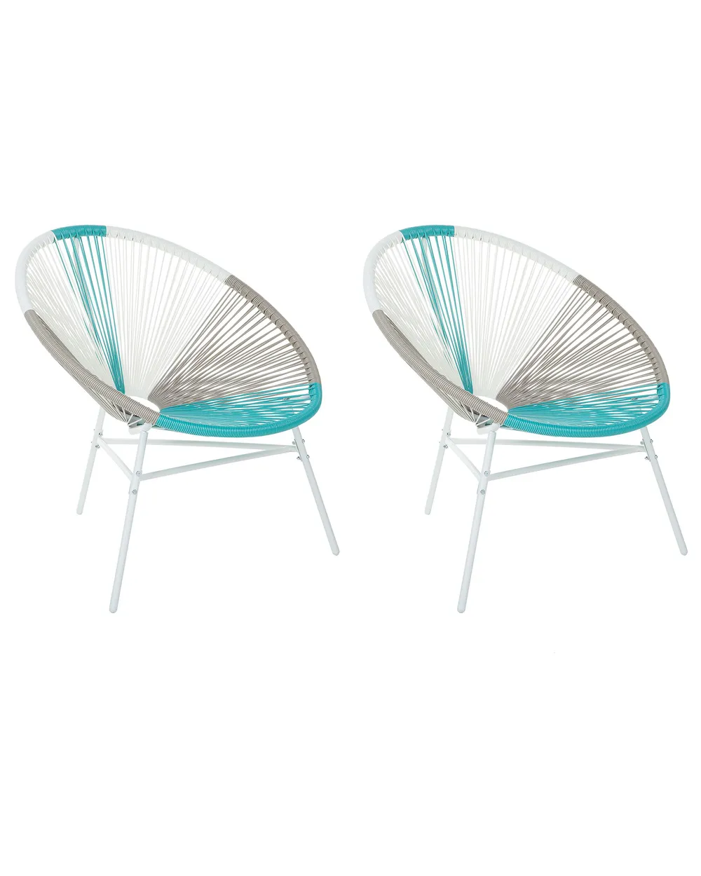 Gartenstuhl 2er Set ACAPULCO Polyrattan Weiß | Beliani.de
