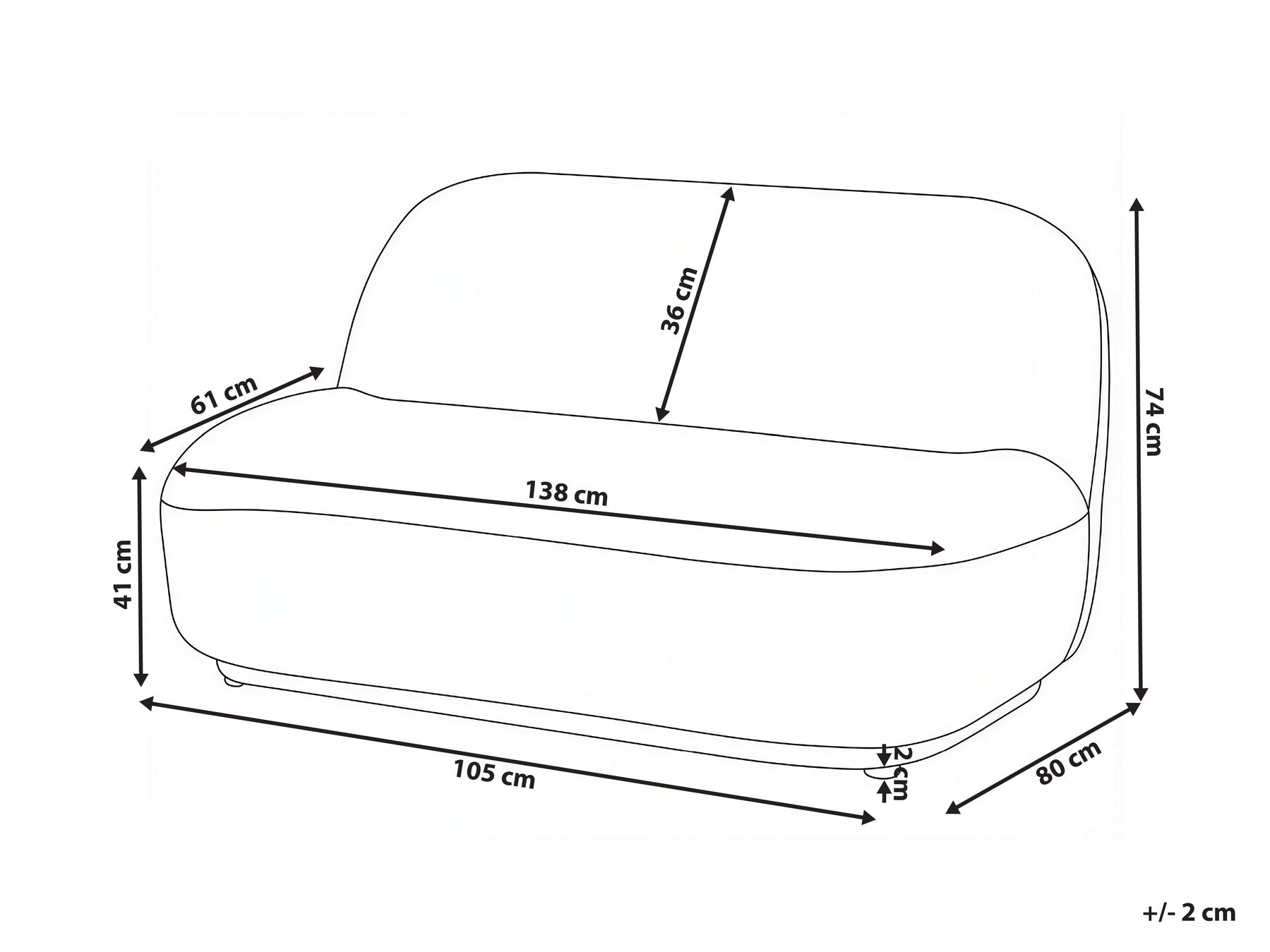 Bank 2-zits LOVBERG Stof Gebroken wit | Beliani.be