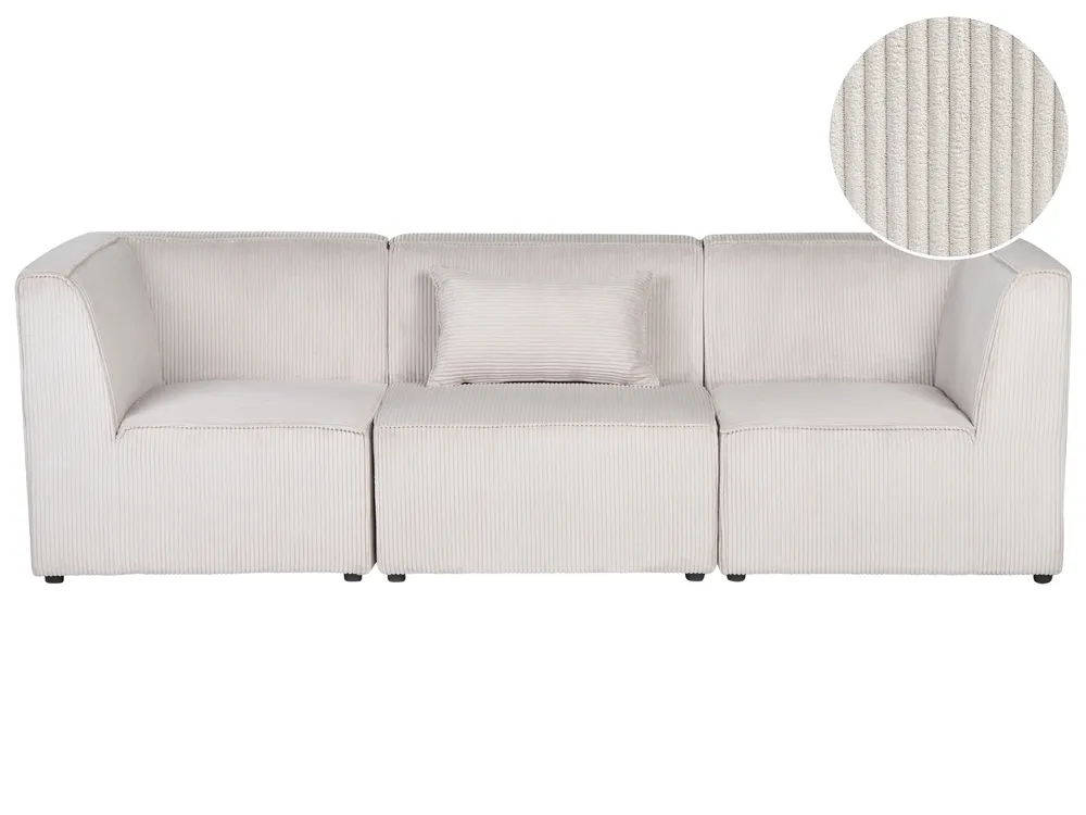 Modulsofa 3 personers LEMVIG Fløjl Beige | Beliani.dk