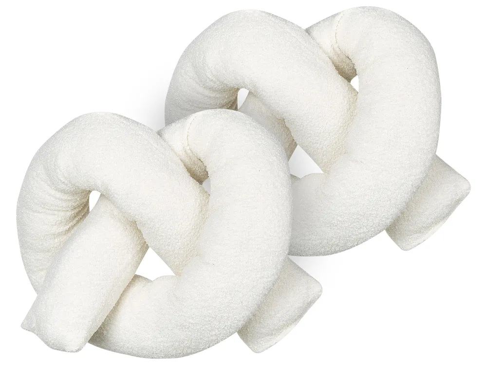 Dekokissen GLADIOLUS Bouclé 172 x 14 cm Beige Ohne Muster | Beliani.ch