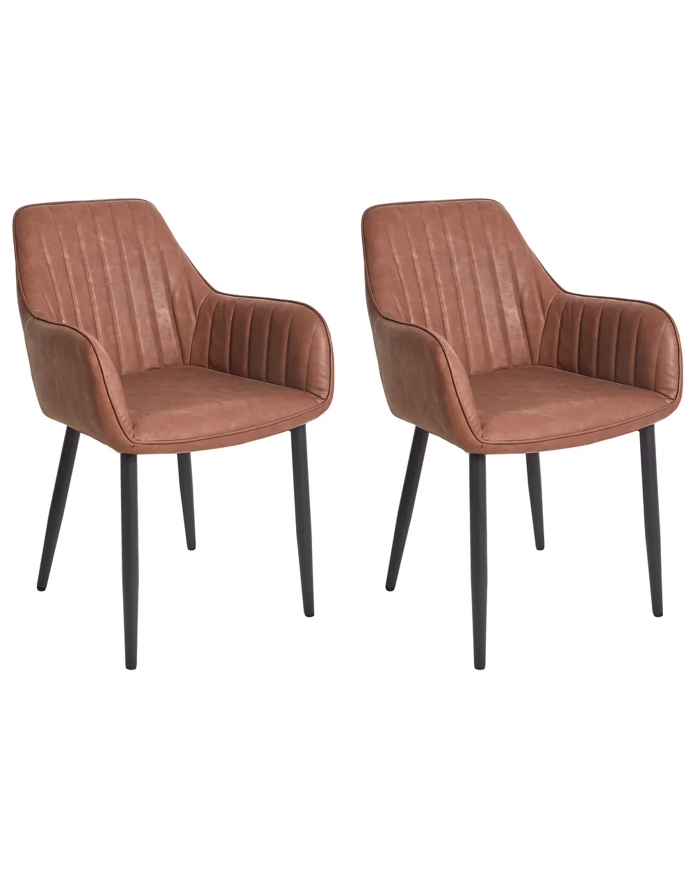 Esszimmerstuhl 2er Set WELLSTON Samtstoff Orange | Beliani.de