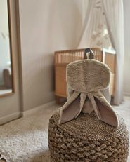 Pouf DINNI Jute Beige 50 cm 50 cm 35 cm | Beliani.de