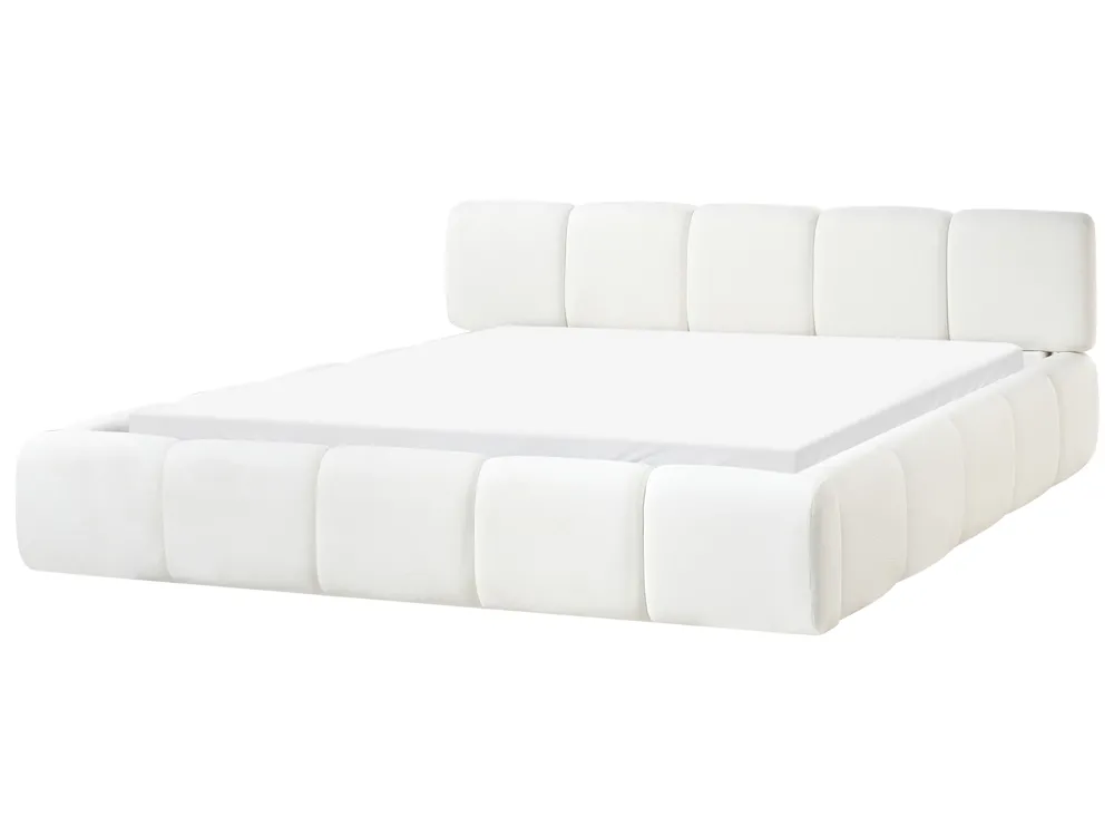 Bett mit Lattenrost Stoff MILLAY 180 x 200 cm Cremeweiß | Beliani.de