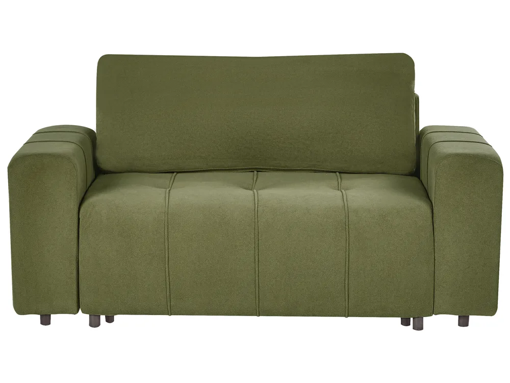 Sofa Bed 2 Seater INNVIK Fabric Green with Storage | Beliani.no