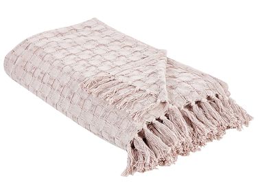 Tagesdecke BERE Baumwolle 220 x 240 cm Pastellrosa | Beliani.de