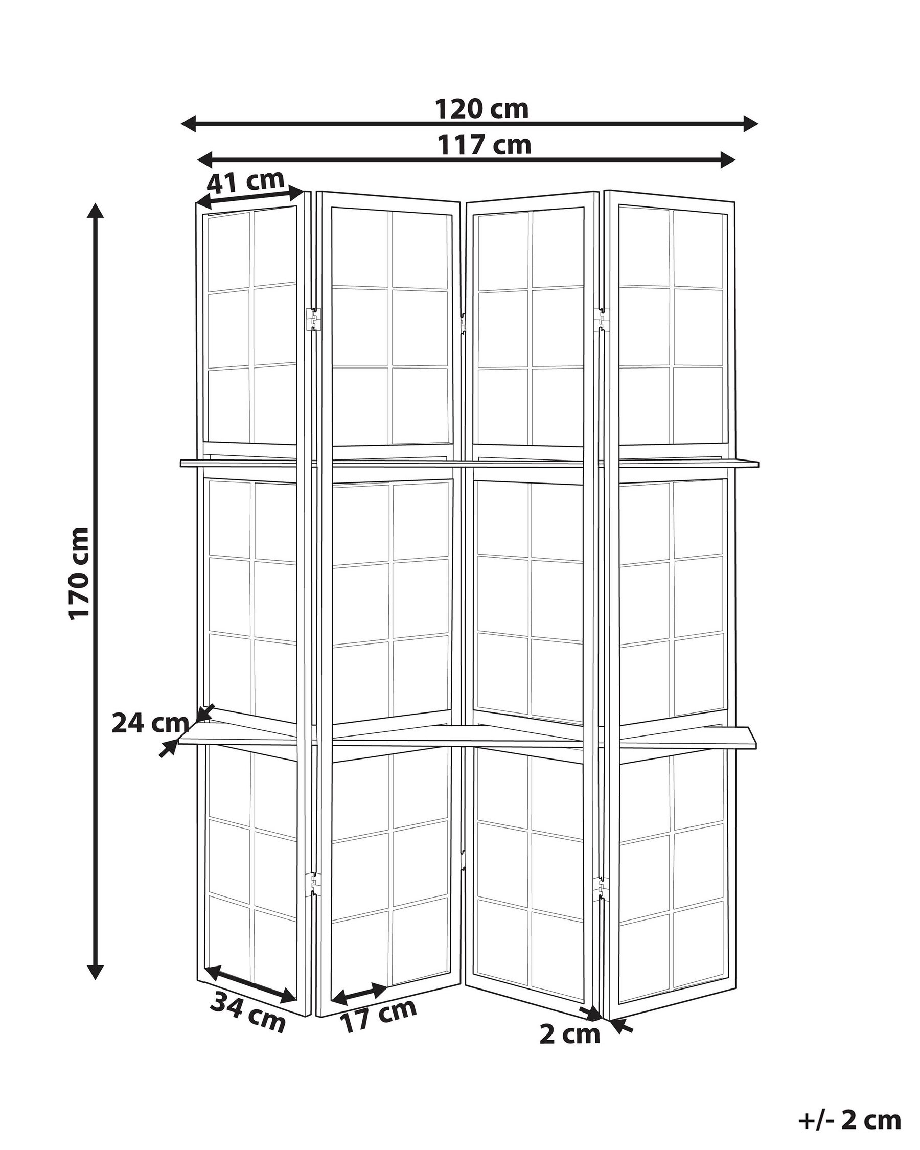 4 panelers rumdeler GOMAGOI Sort 120 cm 170 cm | Beliani.dk