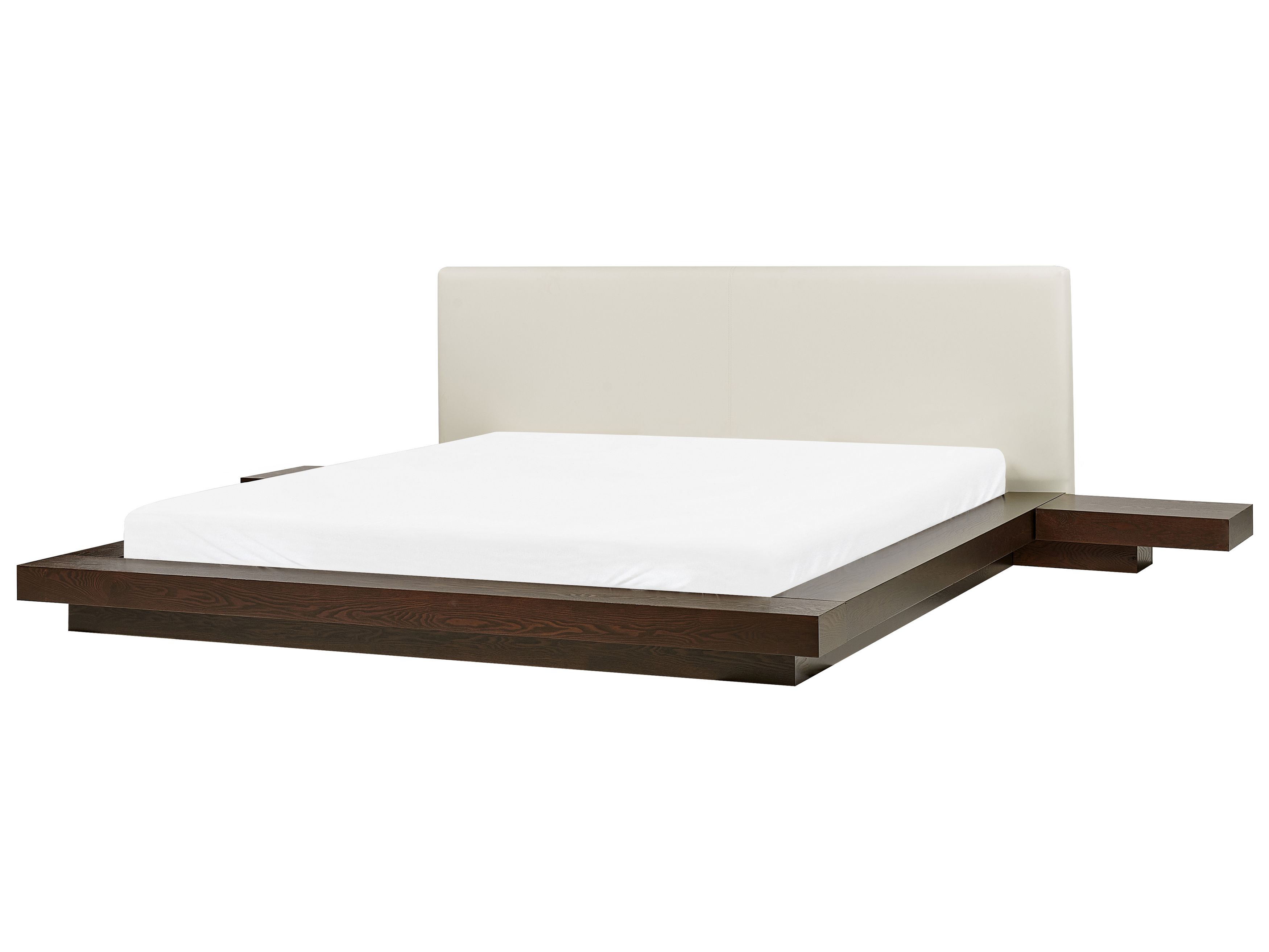 Bett mit LED Kunstleder ZEN 180 x 200 cm Dunkle Esche | Beliani.de